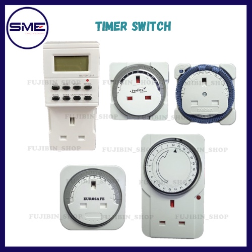 Sirim Timer Switch Socket 24 Hours Analog Programme Programmable 3 Pin Plug Digital Programmable