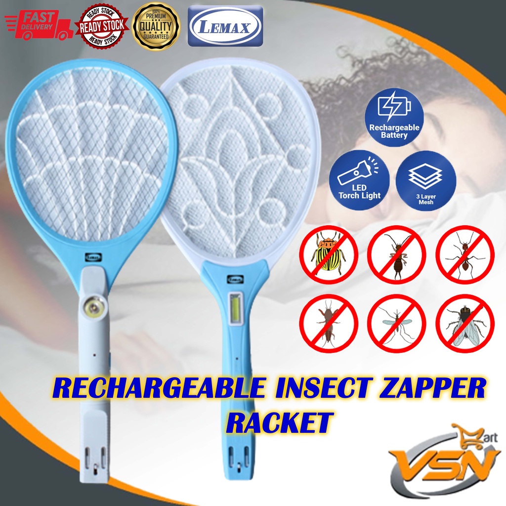 LEMAX Rechargeable Insect Zapper Mosquito Racket IZ-128/IZ-628 Pembunuh ...