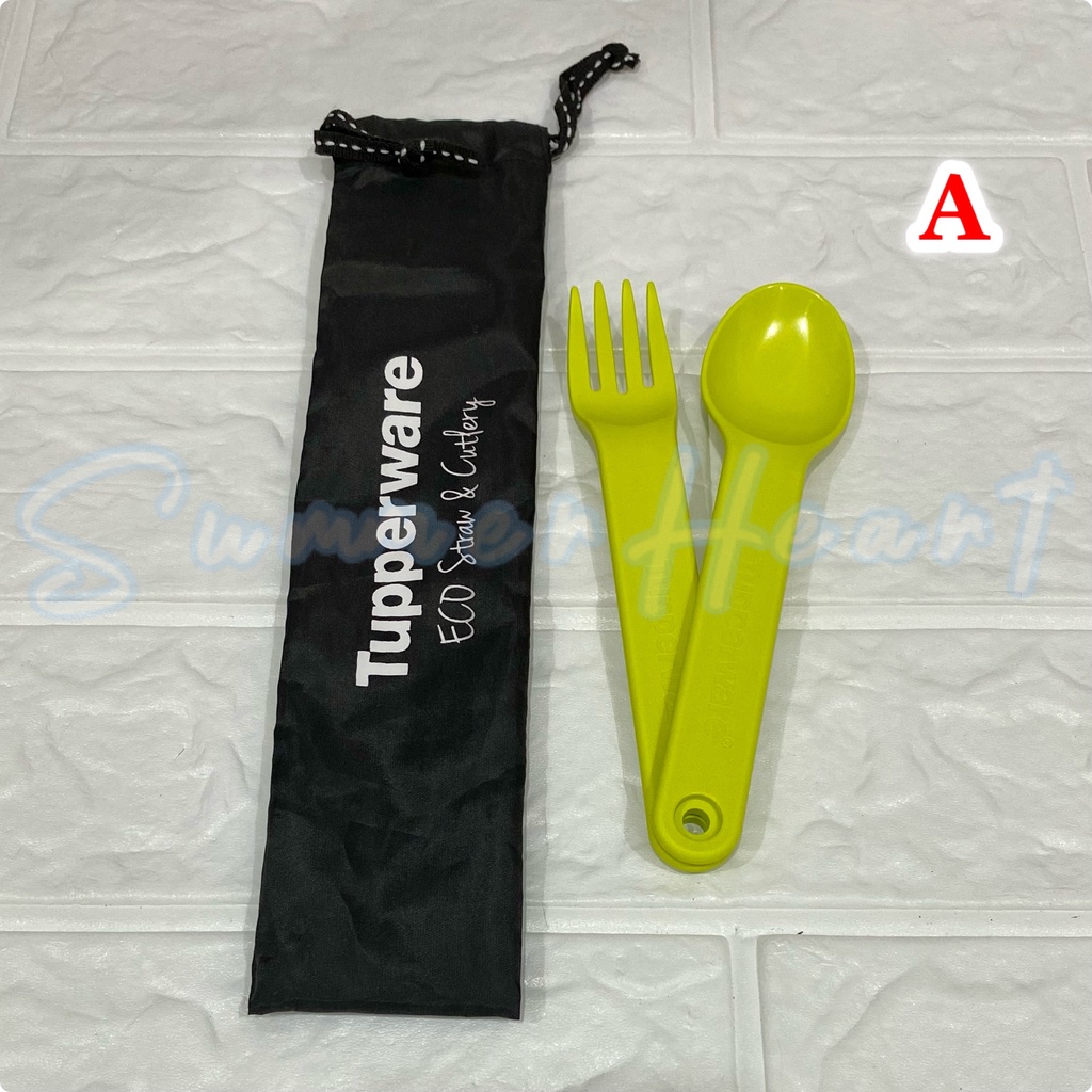 Tupperware Cutlery Set with Pouch (Spoon+Fork) | Shopee Malaysia