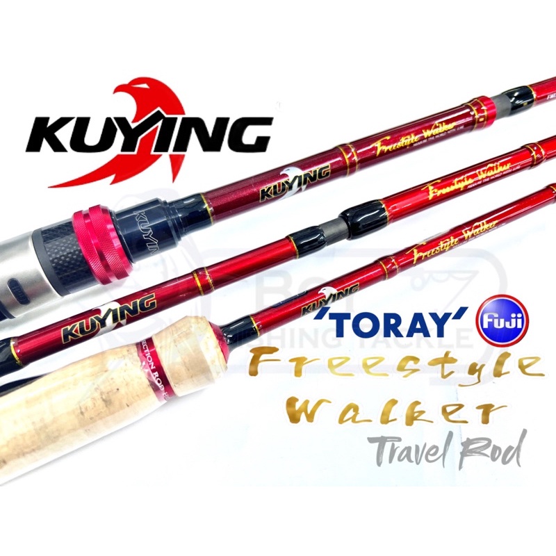 KUYING FREESTYLES WALKER 4 PIECE TRAVEL ROD FUJI GUIDE SEAT TORAY ...