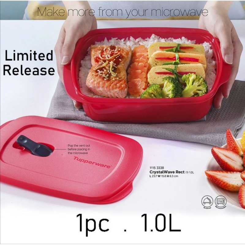 💥Ready stock 💥Tupperware Lunch Box Crystalwave Rect 1000ml Lunch Box ...
