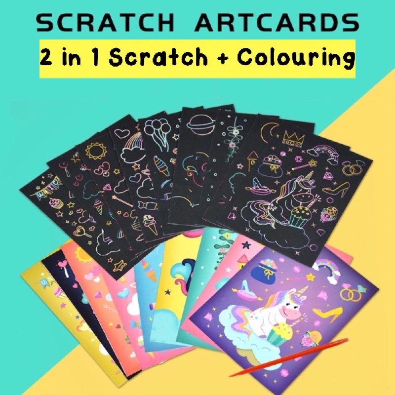 HighFun Magic Scratch Art Card Painting Paper Drawing Coloring Stick ...