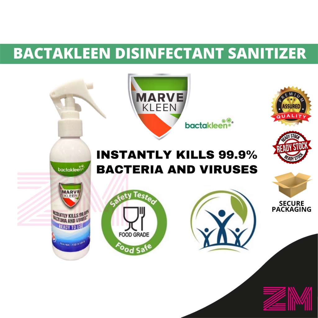 BACTAKLEEN® Disinfectant Sanitizer Solution (200ml) | Shopee Malaysia