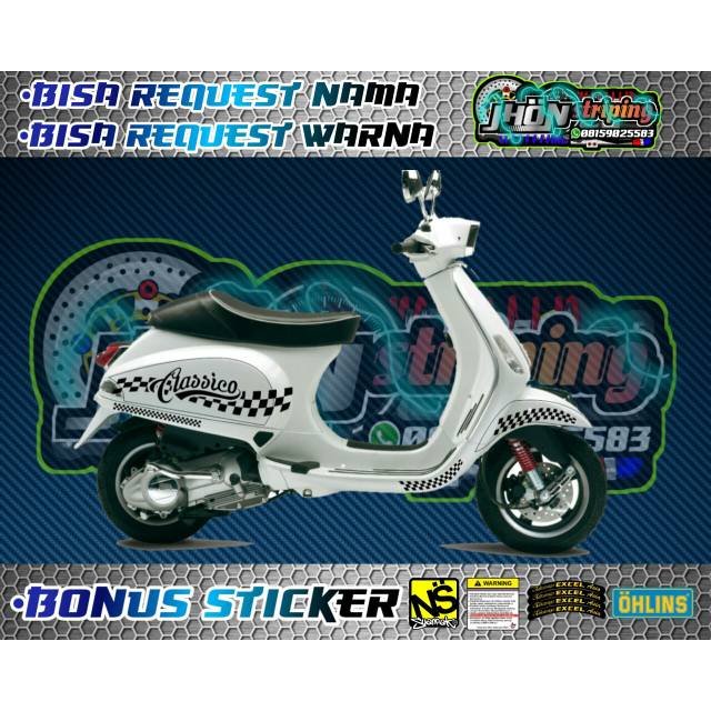 Sticker/striping vespa matic LX-SPRINT-S chess classico & SUPREME ...