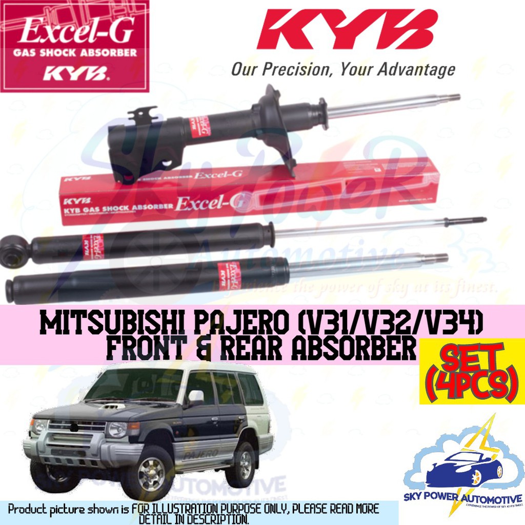 MITSUBISHI PAJERO (V31/V32/V34) KAYABA (KYB) EXCEL-G GAS SHOCK ABSORBER (FRONT 2PCS + REAR 2PCS ...