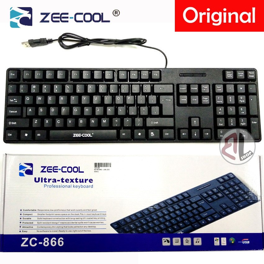 Official Zee-Cool Zc-866 Ultra- Texture Professional USB Keyboard ...