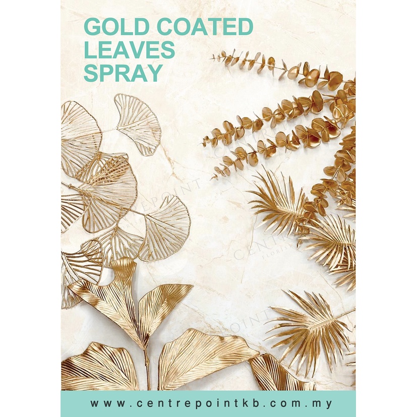 Gold Coated Leaves Spray / Daun Gold Panjang | Shopee Malaysia