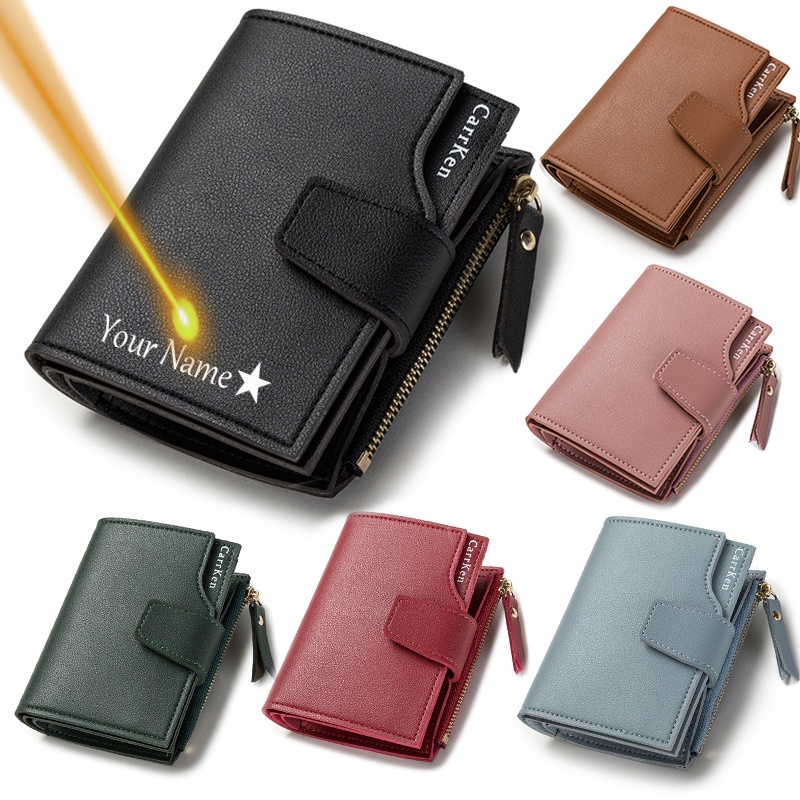 Ready Stock Purse Woman Custom Name Card Holder Wallet for Women Multi ...