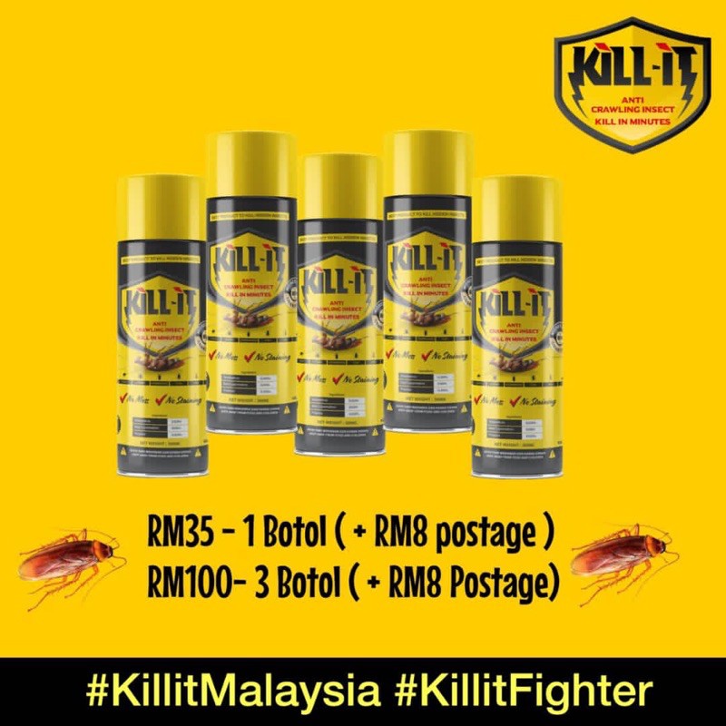 🔥 SEMBUR LIPAS 🔥 KiLL-iT Anti Crawling Insect Spray | Shopee Malaysia