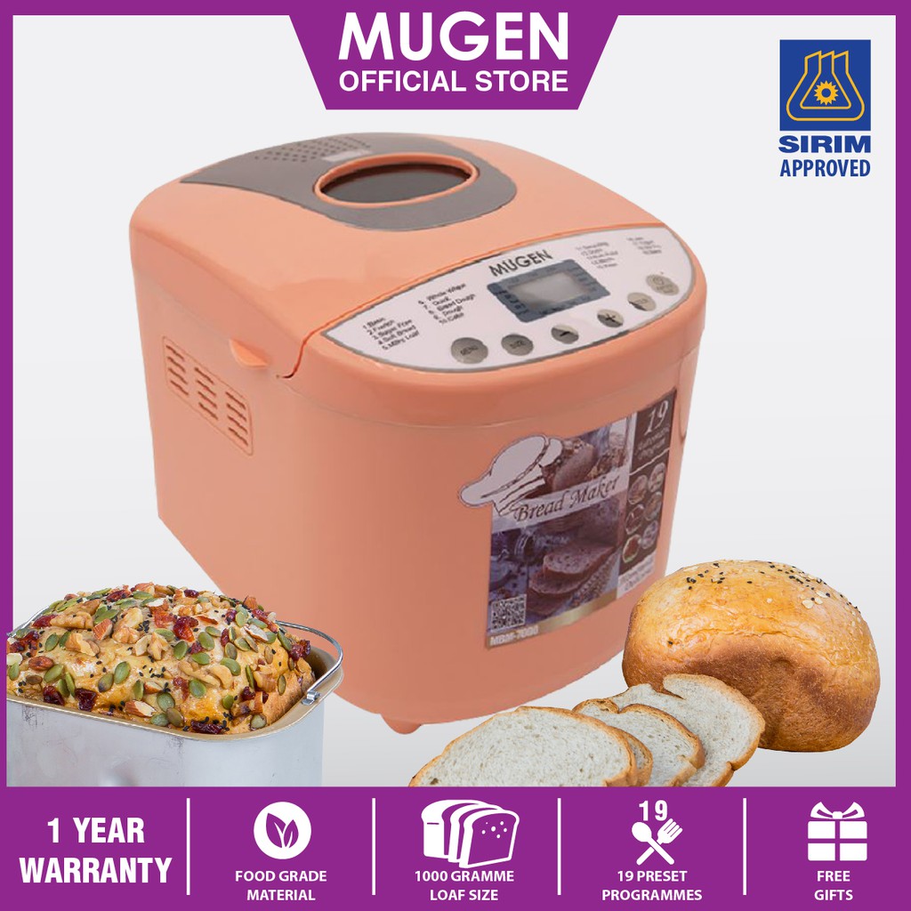 MUGEN Automatic Smart Bread Maker V2, Bread Oven, 1000Gram Loaf, 1 Year ...
