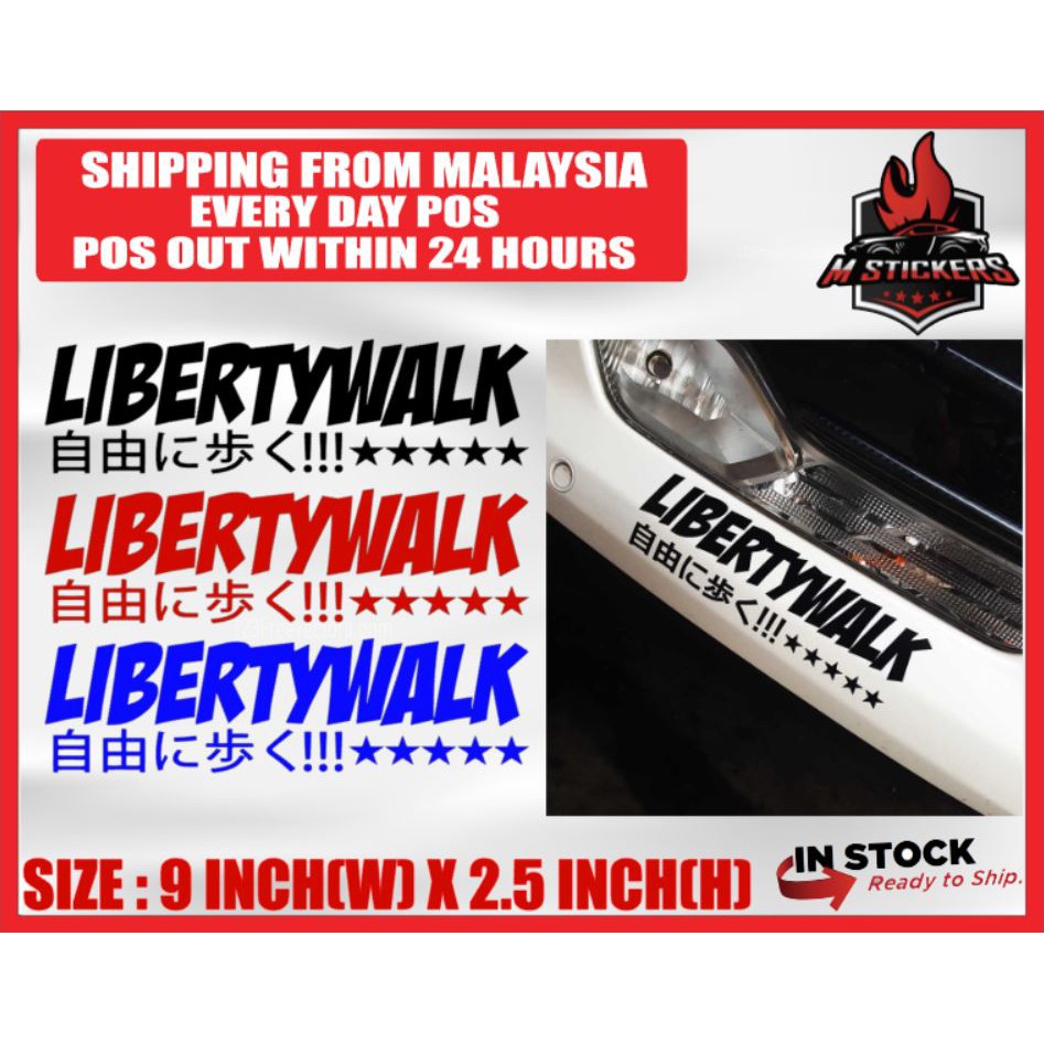 [M STICKERS]LIBERTY WALK JAPAN STICKER MYVI VIOS CITY CIVIC LANCER ...