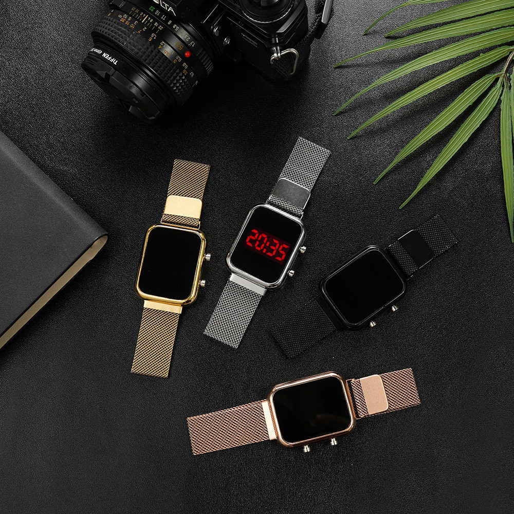 Unisex Simple LED Digital Rose Gold Electronic Jam Tangan Classic ...