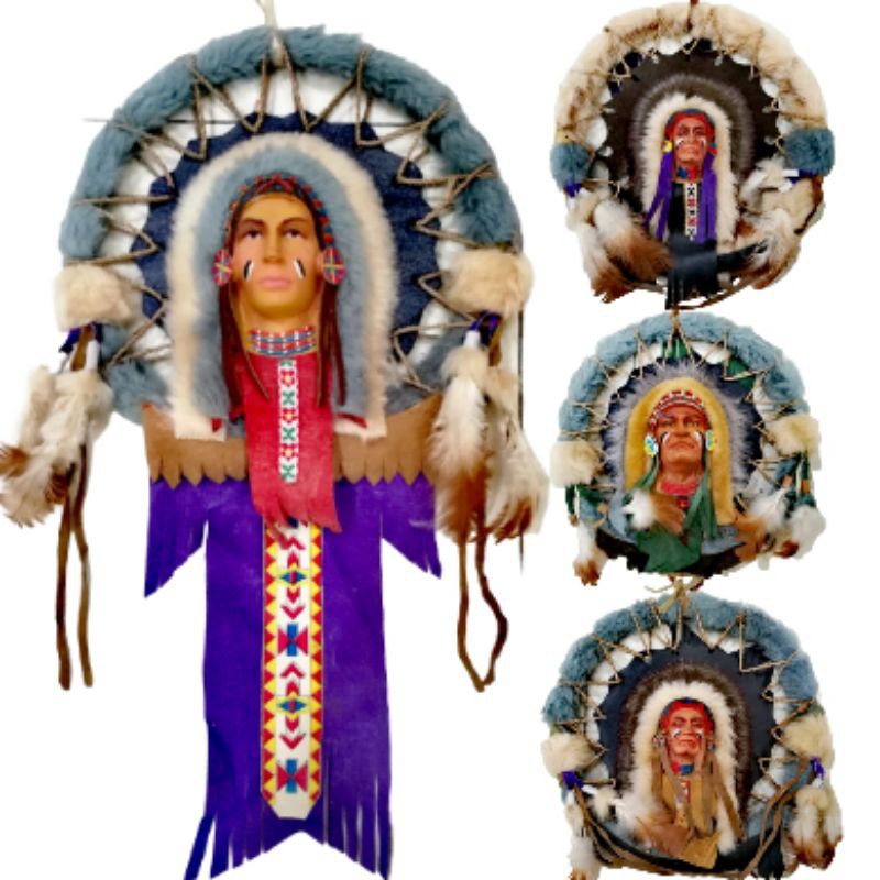 Vintage American Native Indian Chief Feather Western Badge 🔥READY STOCK ...