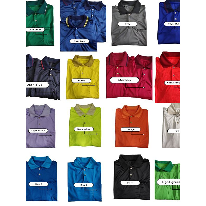 Kain Polyester Polo T-shirts Berkolar Lengan Panjang Ada Poket Kocek ...