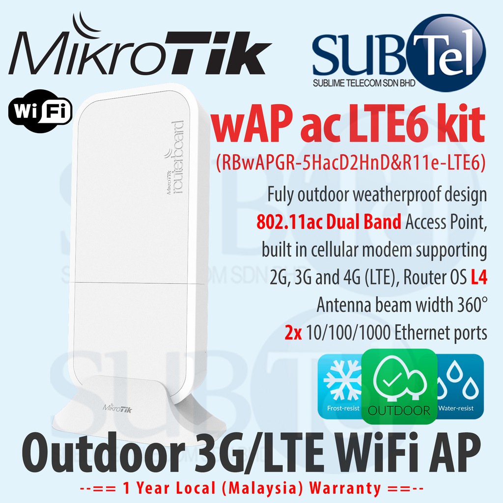 CLEARANCE Mikrotik wAP ac LTE wAP ac LTE6 kit Outdoor 4G Access Point Router Modem with WiFi AP ...