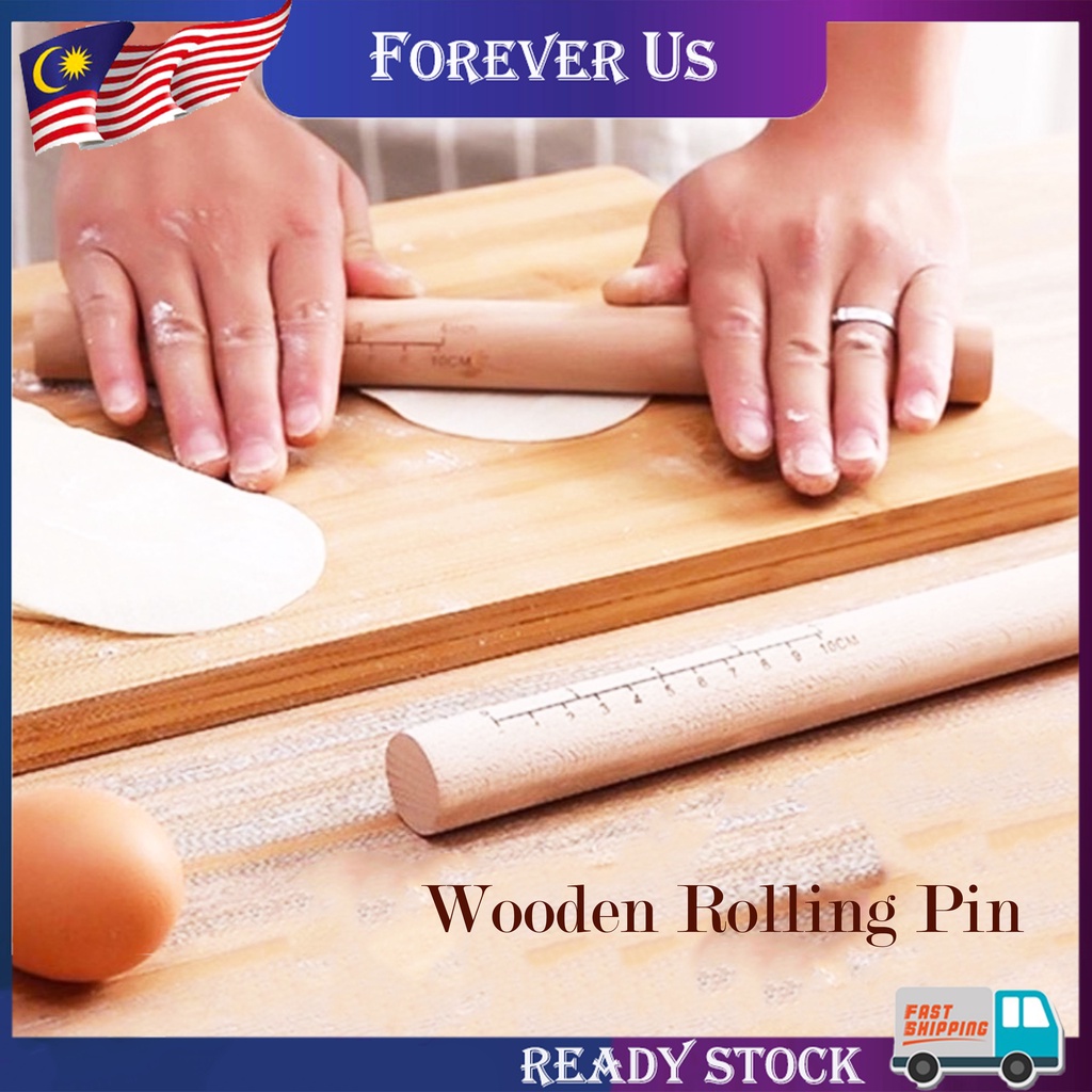 Wooden Rolling Pin Wooden Rolling Pin Pastry Dough Flour Roller Kitchen ...