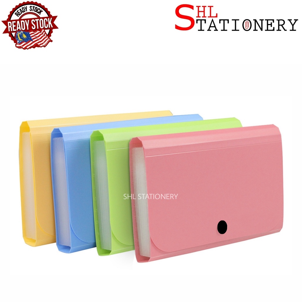 A6 12 Pockets Expanding Accordion Clip PP File Folder / Document Bag ...