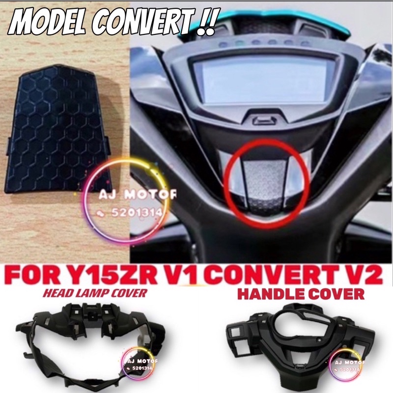 YAMAHA Y15ZR V1 CONVERT V2 HEAD LAMP SPARE PARTS HANDLE COVER METER ...