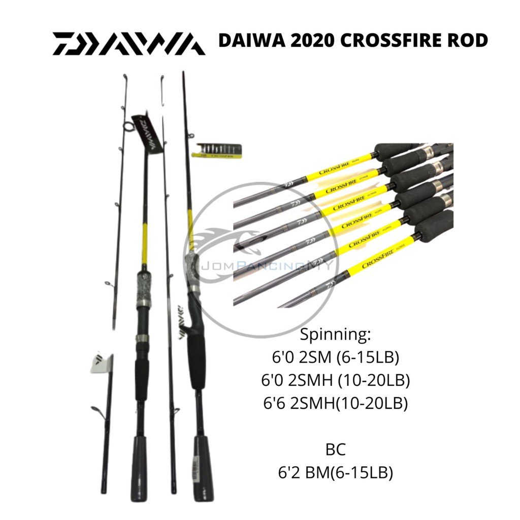 DAIWA 2020 Crossfire CFE Spinning Baitcasting Fishing Rod Incl Hard Paper Tube Daiwa Joran ...