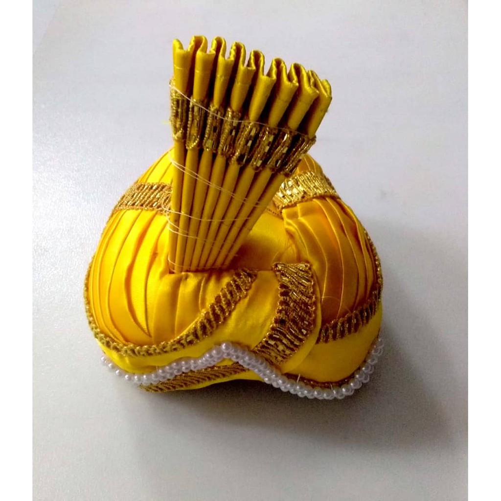 Thalapa / Embellished Art Silk Turban ( Medium size Swamy / Wedding ...