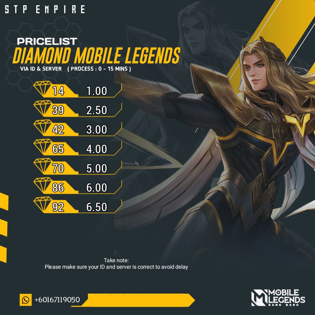MOBILE LEGENDS Diamond Cheapest (MY Region) | RM1 Only!! | Instant ...