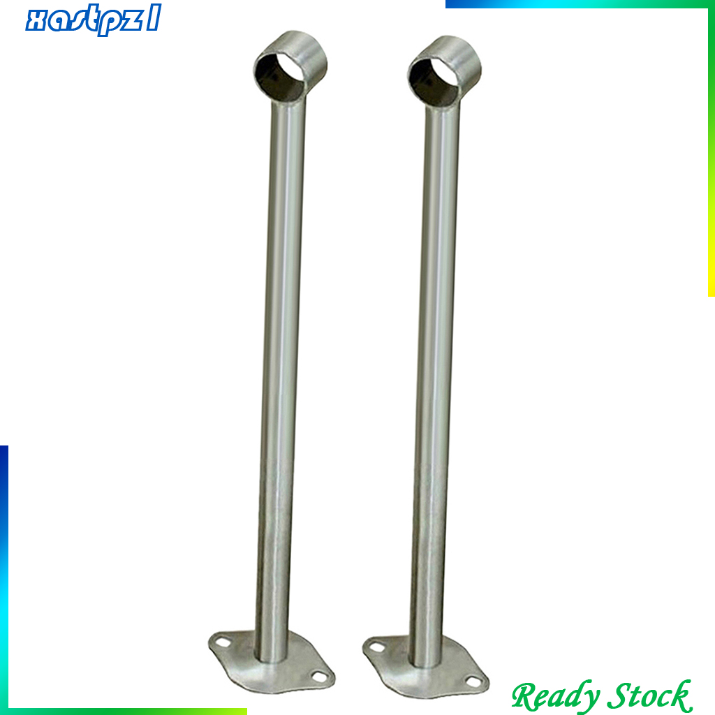 [ 2x Stainless Steel Wardrobe Pipe Lever Bracket Closet Rod Holder ...