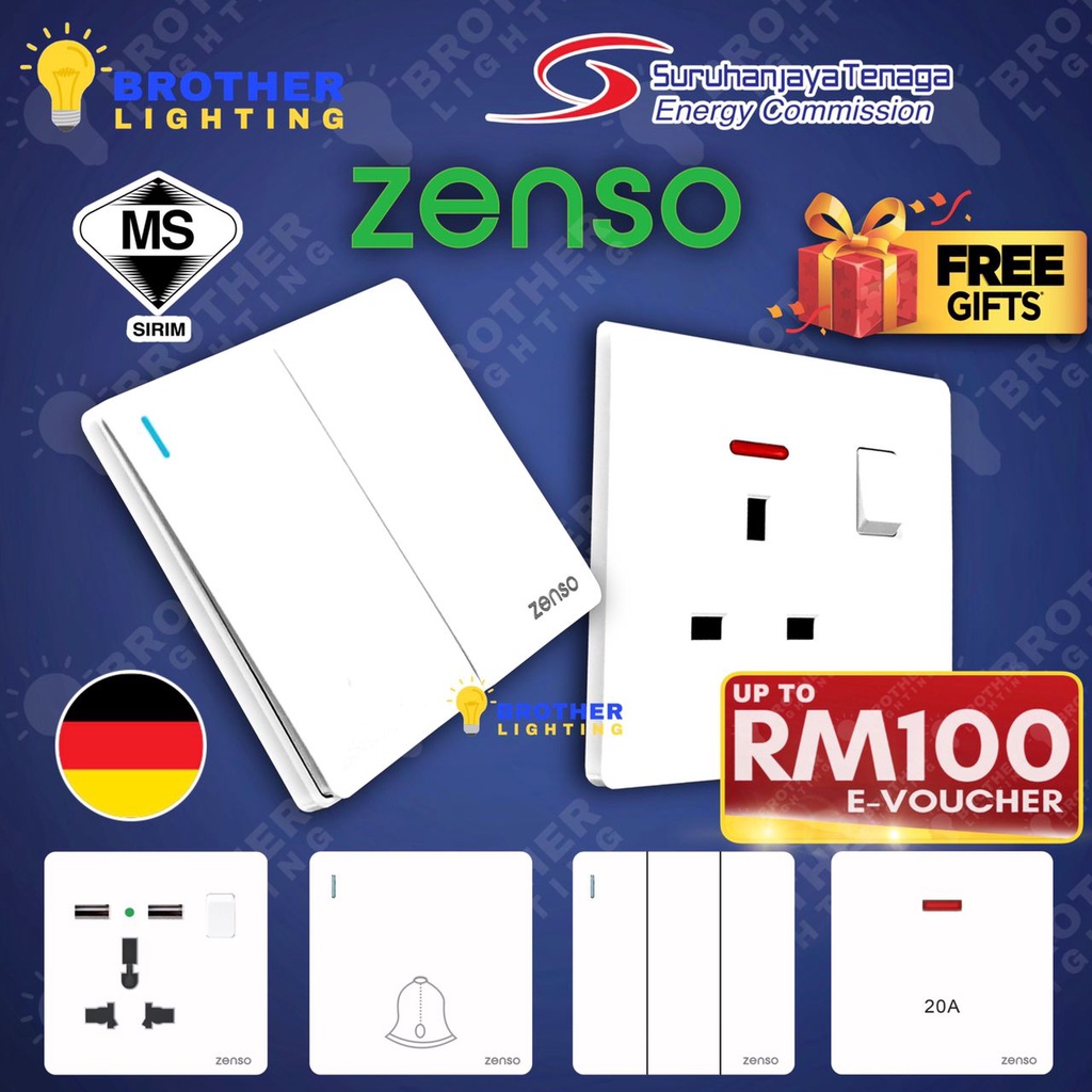 [SIRIM] Zenso Grande Socket and Wall Switche Slim Modern Switch Design ...