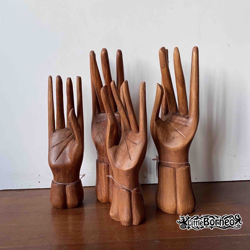 Wooden Hand Sculpture - Jewellery Display Organiser - Ring Display ...
