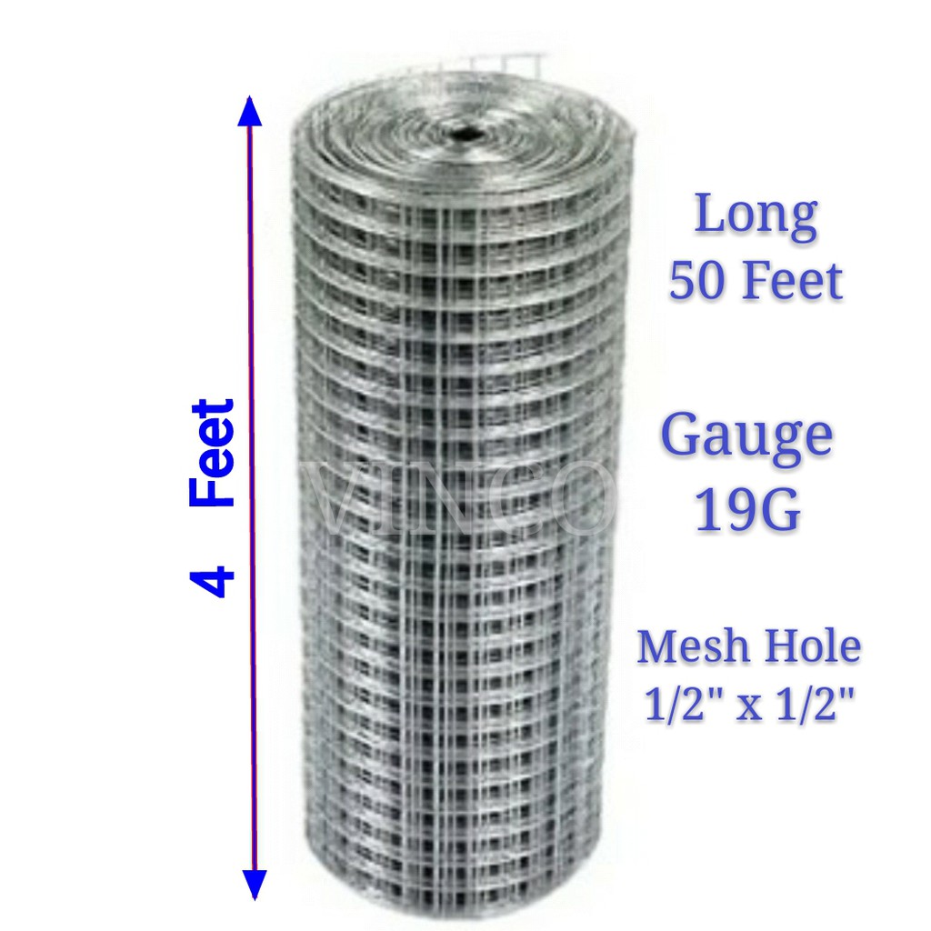 4' x 40' x 1/2" x 1/2" Galvanized BRC Welded Iron Wire Mesh Net Netting ...