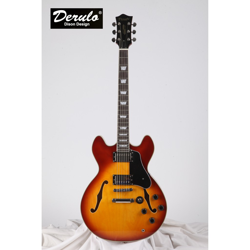 Derulo Jazz Guitar 335 Series (Semi Electric Guitar / Semi Acoustic ...