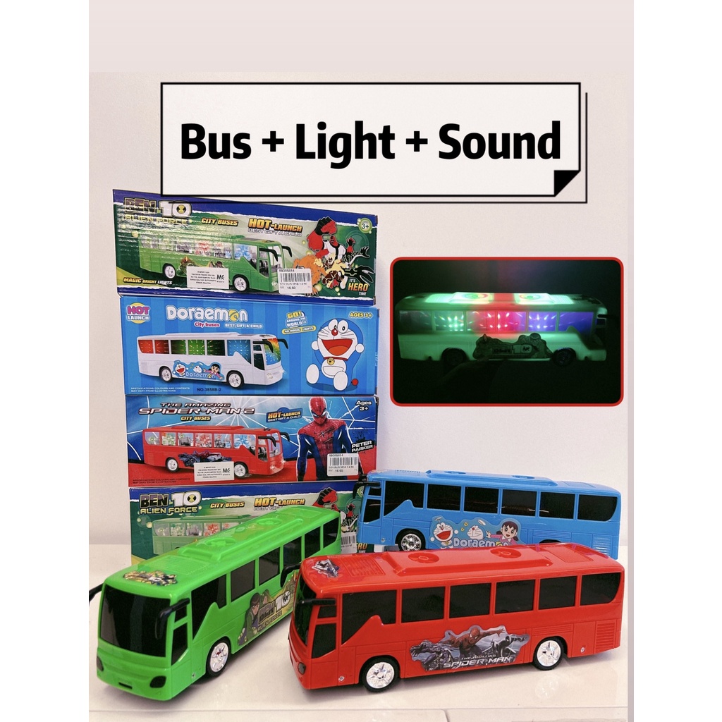 School Bus With LED Light and Sound Toys Bas Mainan City Bas/Bas ...