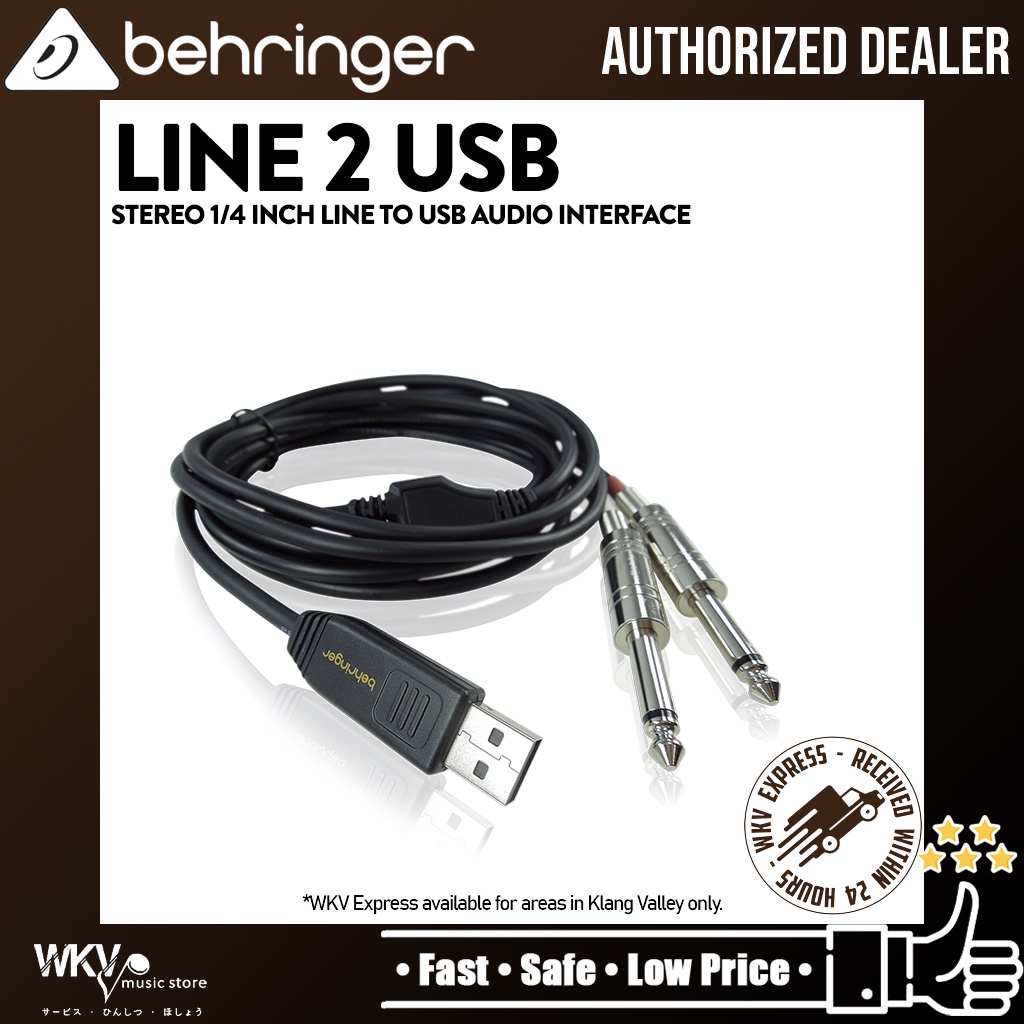Behringer Line 2 USB Stereo 1/4 inch Line to USB Audio Interface ...
