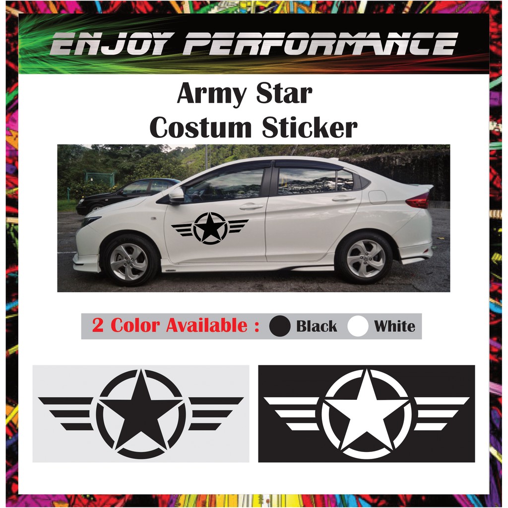 Army Star With Wings Style *Out Door* Custom Sticker (Branded Sticker ...