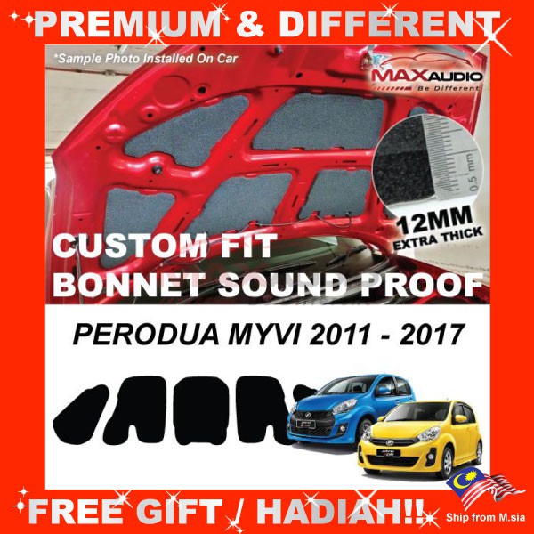Car Bonnet Sound Proof PERODUA MYVI LAGI BEST/ ICON 2011 - 2017 ...