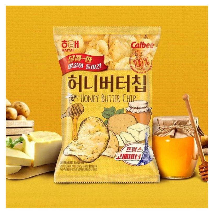 Korean HAITAI Famous Calbee Honey Butter Chips Snack (60g) | Shopee ...