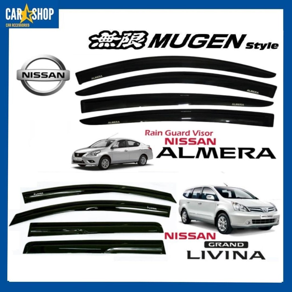 Door Visor Air Press Window Mugen Style Acrylic Wind Deflector For ...