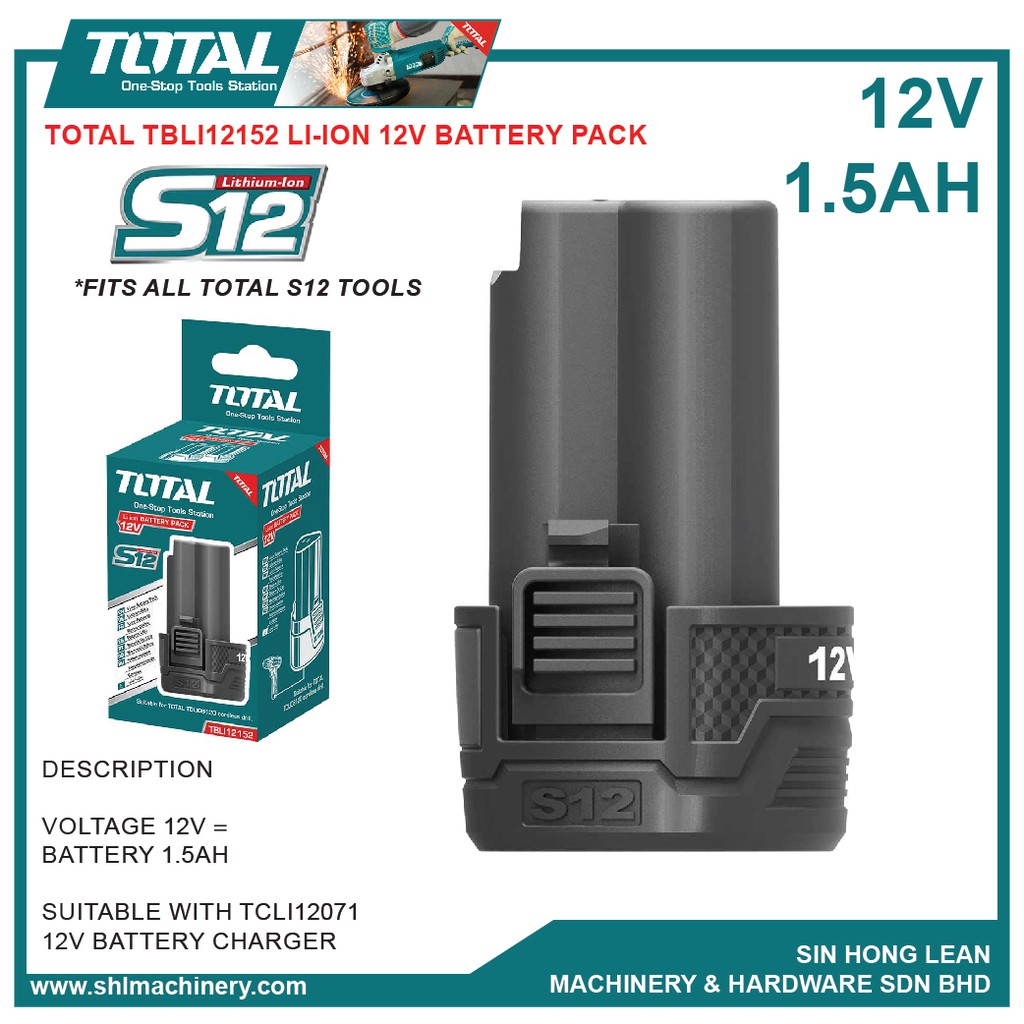 TOTAL TBLI12152 Li-ion 12V Battery Pack | Shopee Malaysia