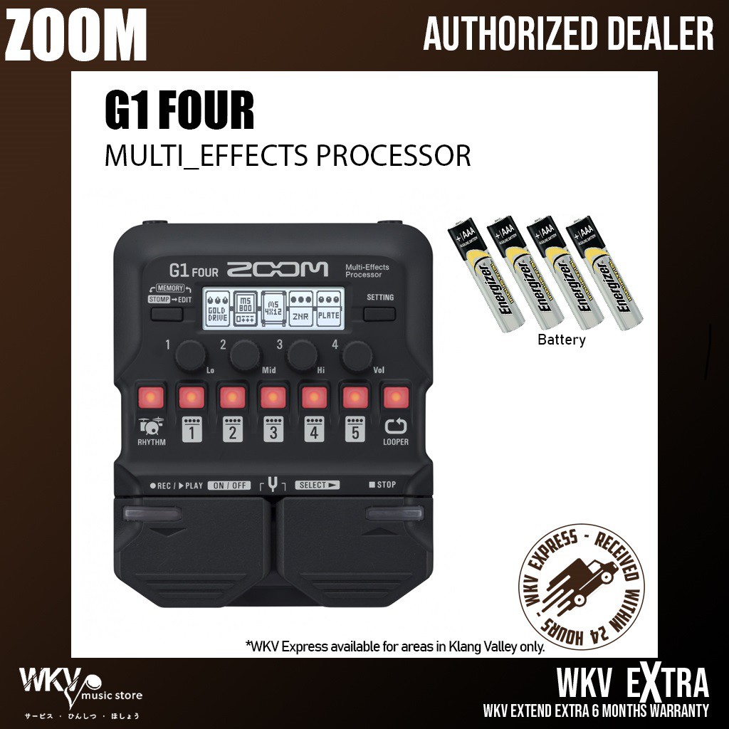 Zoom G1 FOUR Guitar Pedal Multi-effects Processor (G1on/ G1 Four/ G1Xon ...