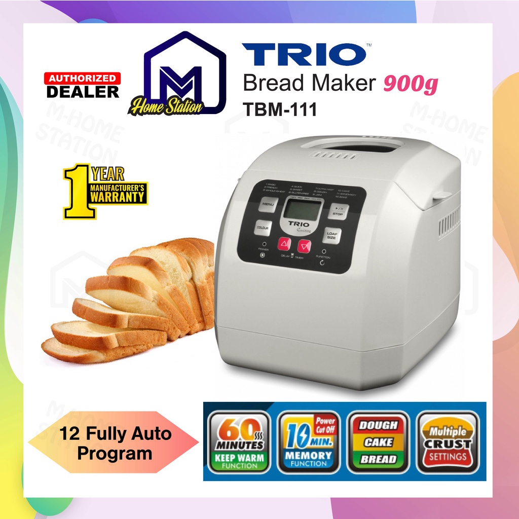 Trio Bread Maker 900g Loaf TBM-111 TBM111 OR 750g Loaf TBM-106 TBM106 ...
