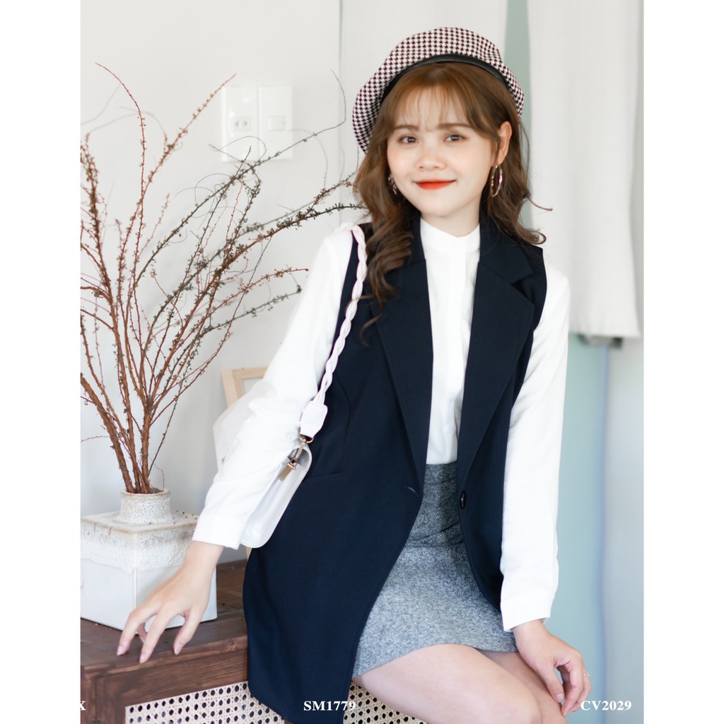 [DESIGNED Ghile] Jacket vest, black vest with Bazzi design, high quality anti-wrinkle form ...