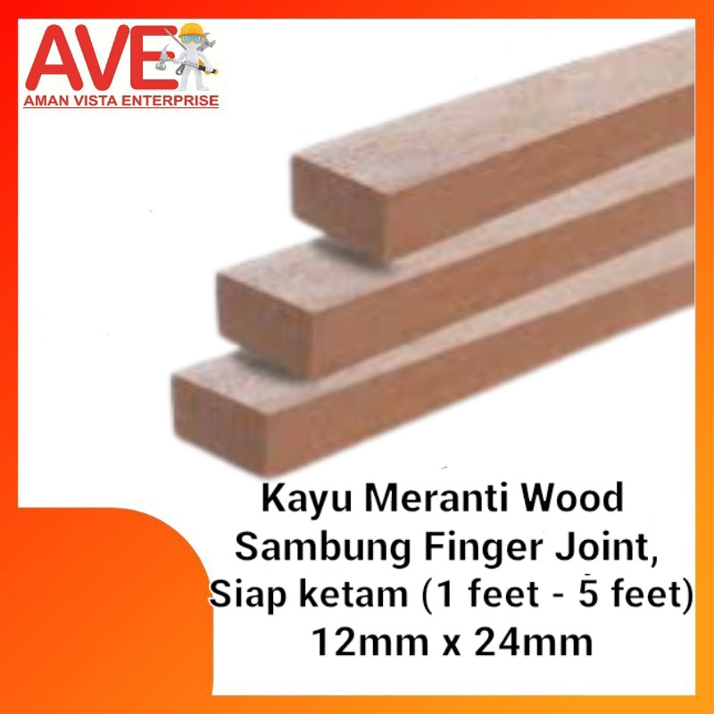 Kayu Meranti Wood Sambung Finger Joint, Siap Ketam 1feet - 5feet x 1" x ...