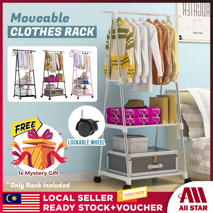 ALLSTAR Triangle Wardrobe Clothes Rack Clothes Hanger Organizer Home ...