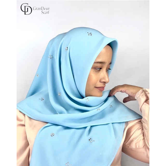 Tudung bawal original kristal swarovski (sky blue) | Shopee Malaysia