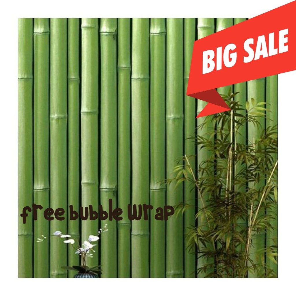 HIJAU Waterproof PVC Wall Sticker Wallpaper/Green Bamboo Bedroom ...