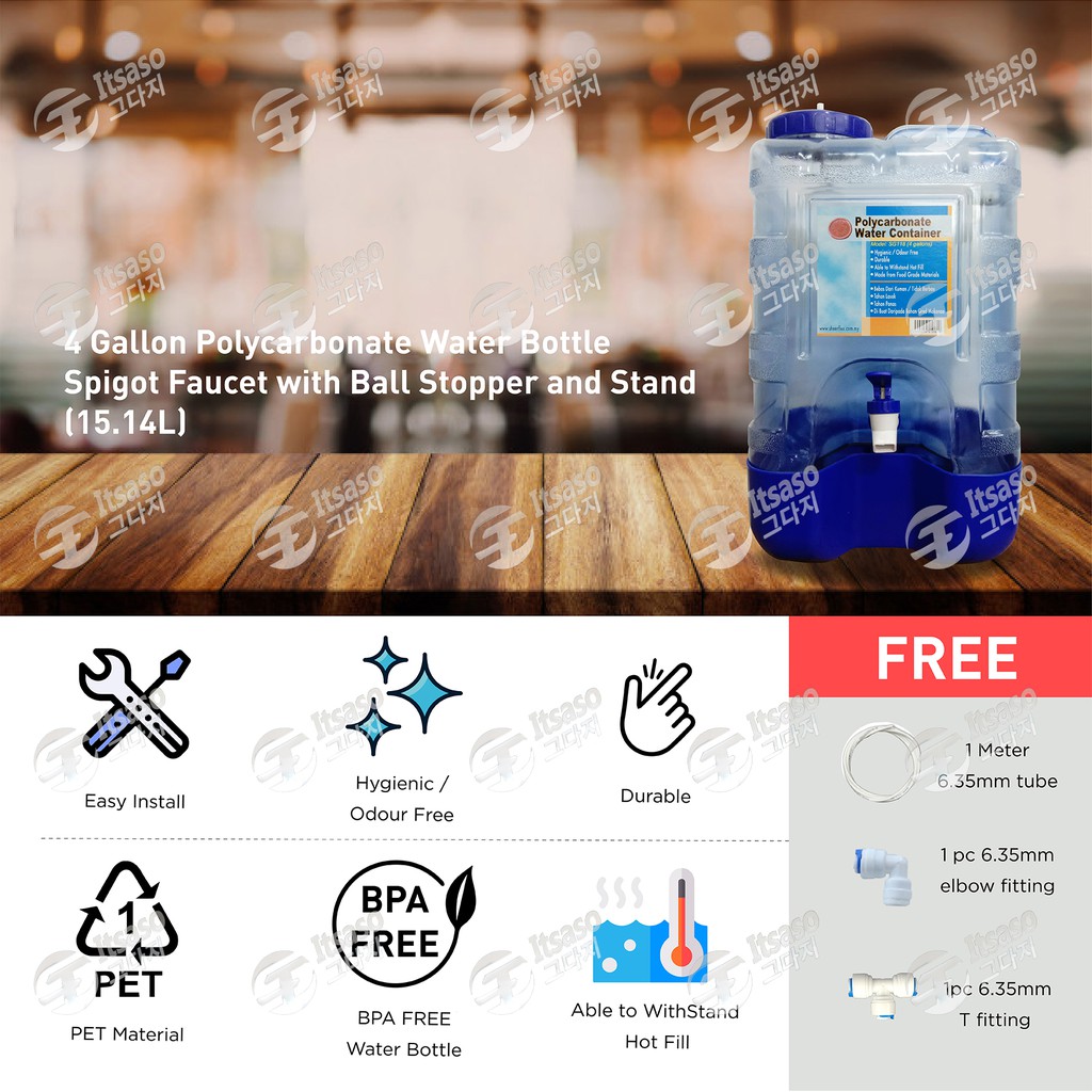 4 Gallon Plastik Botol Air Dispenser Jenis Paip Berdiri + Penyumbat ...