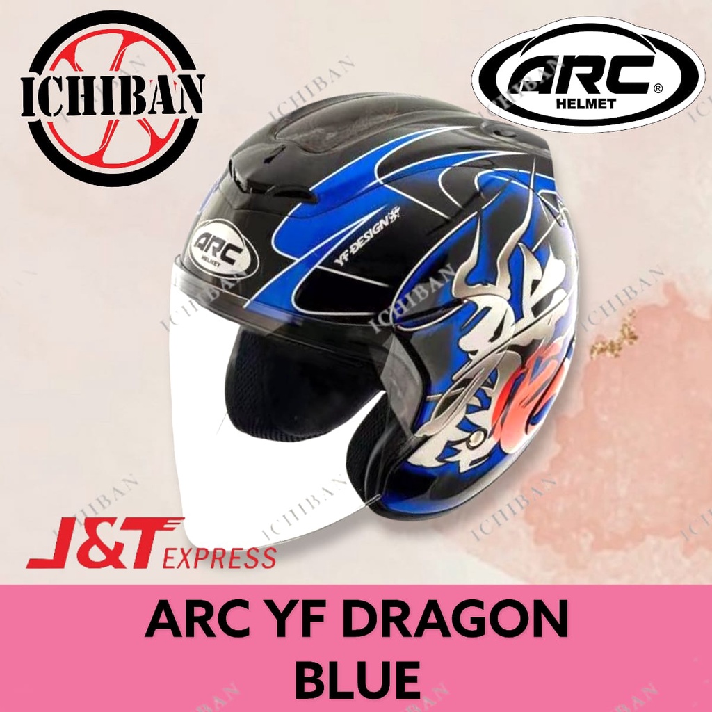 ARC YF1 / YF DRAGON HELMET BLUE/RED/YELLOW 100% ORI ARC HELMET STD SIZE ...