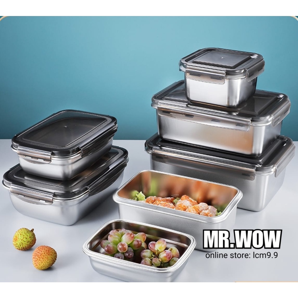 🔴High Quality🔴 Food Grade SUS 304 Stainless Steel Lunch Box/ Fresh ...