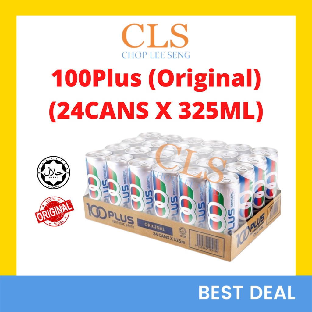 CLS F&N 100 Plus + Can Original Isotonic Drink 100Plus Kotak Ktk Carton Ctn ( 24 cans x 325 ml ...