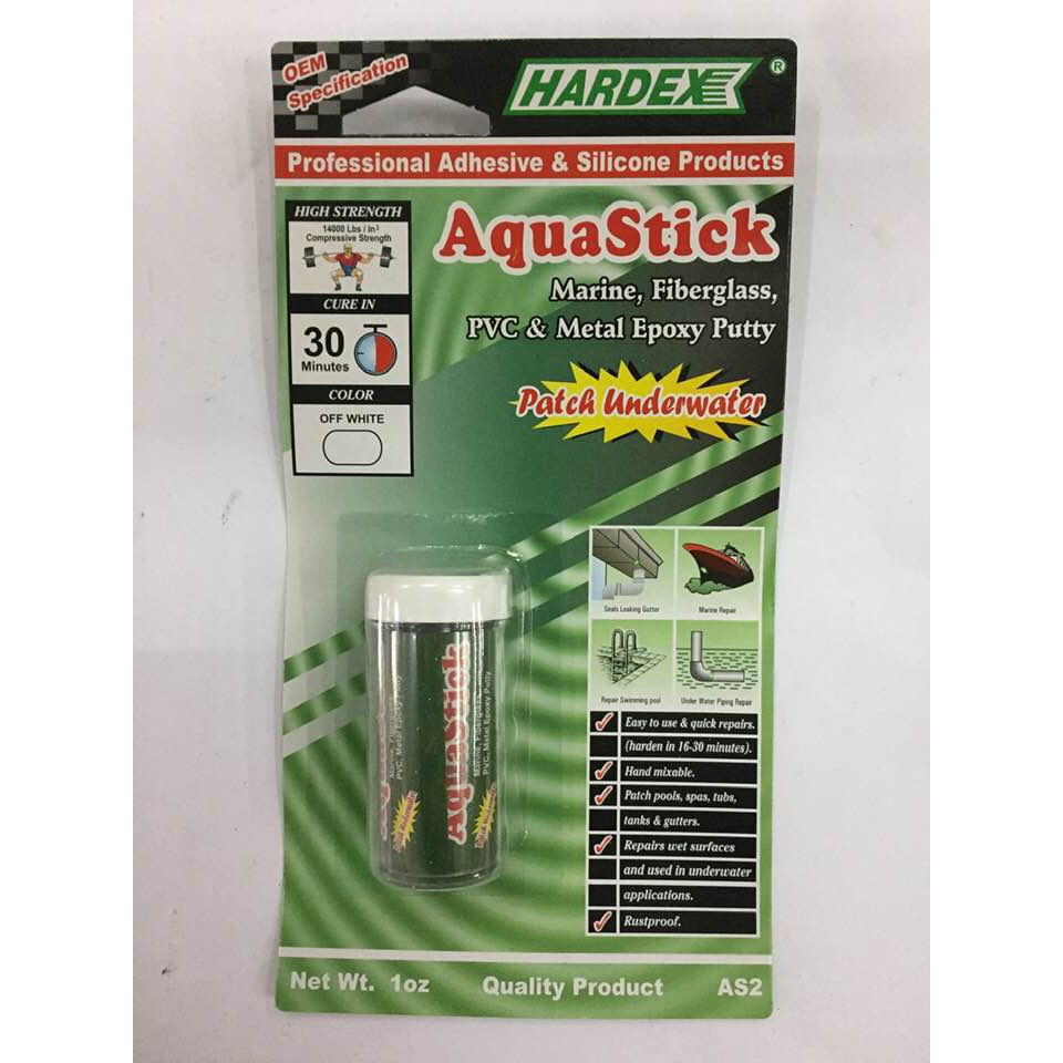 [100% ORIGINAL] 1oz HARDEX AquaStick Patch UNDERWATER Epoxy Putty (AS2 ...