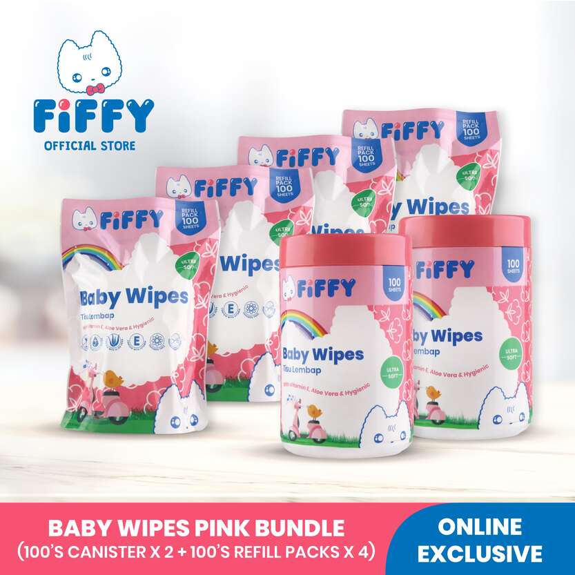 Fiffy baby tissues basah fiffy baby wipes super value 2 boxes + 4 ...